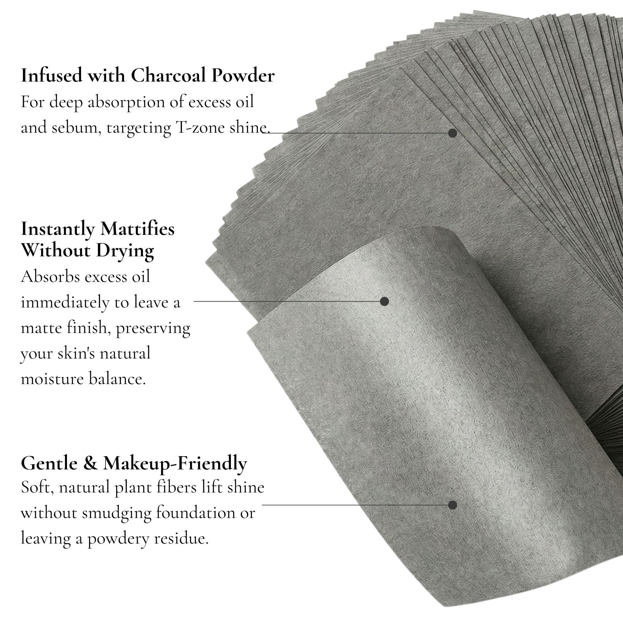 Bamboo Charcoal Oil Blotting Papers | Instant Matte Finish | EcoFeminii